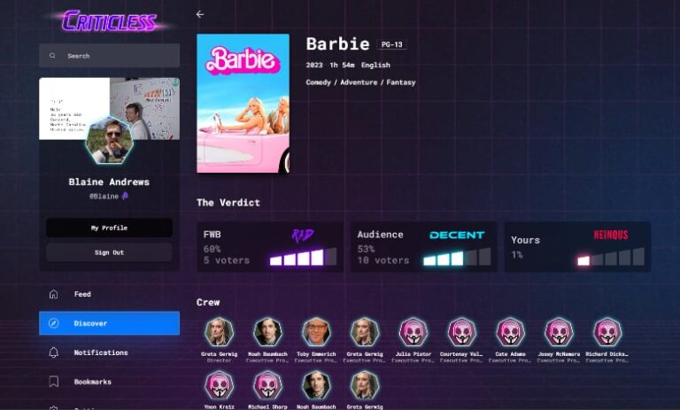 Introducing Criticless ... Giving Voice to the Everyday Movie Goer - Hollywood in Toto